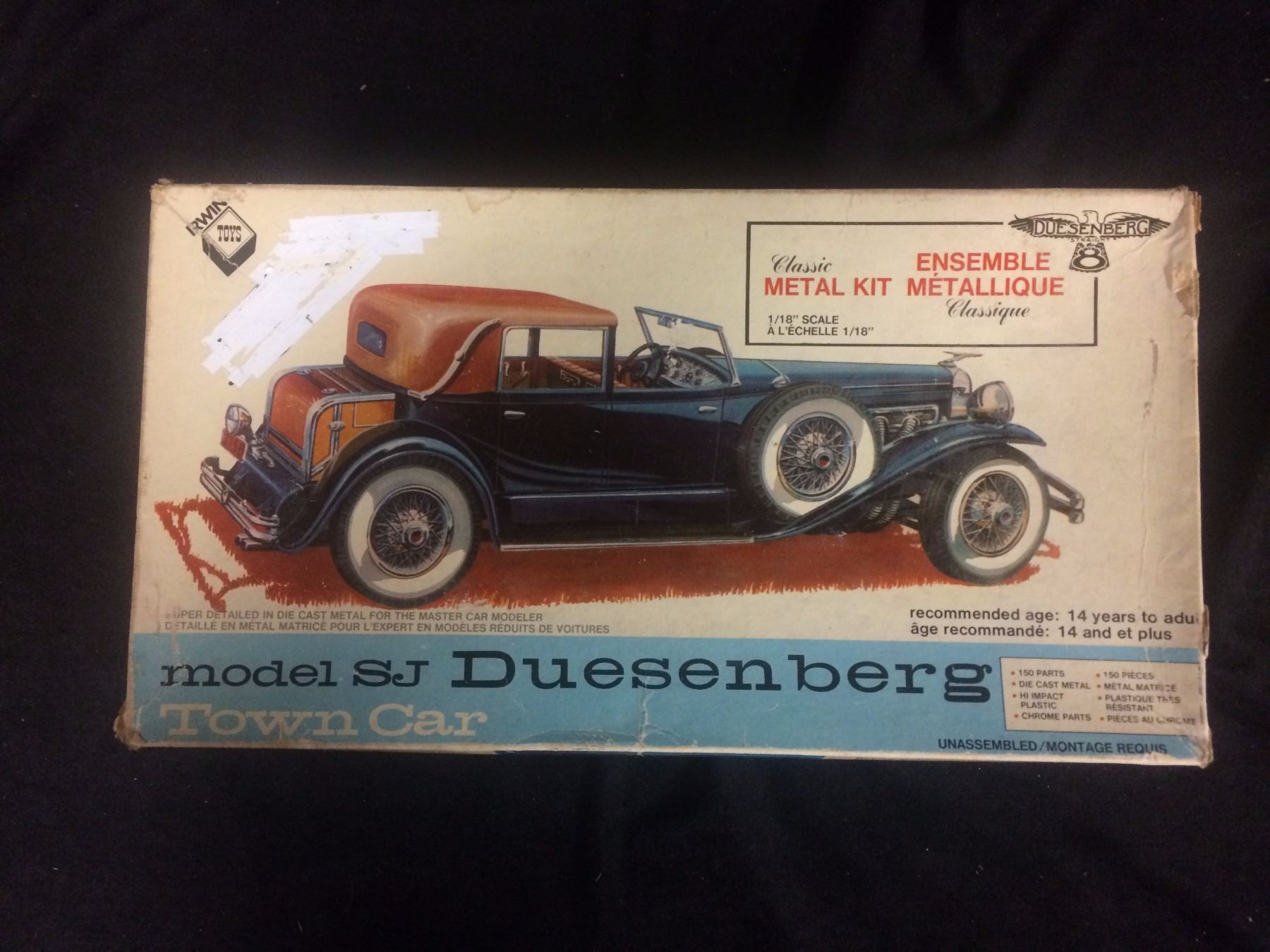 1960'S HUBLEY DUESENBERG SJ TOWN CAR METAL MODEL KIT (UNBUILT IN BOX ...
