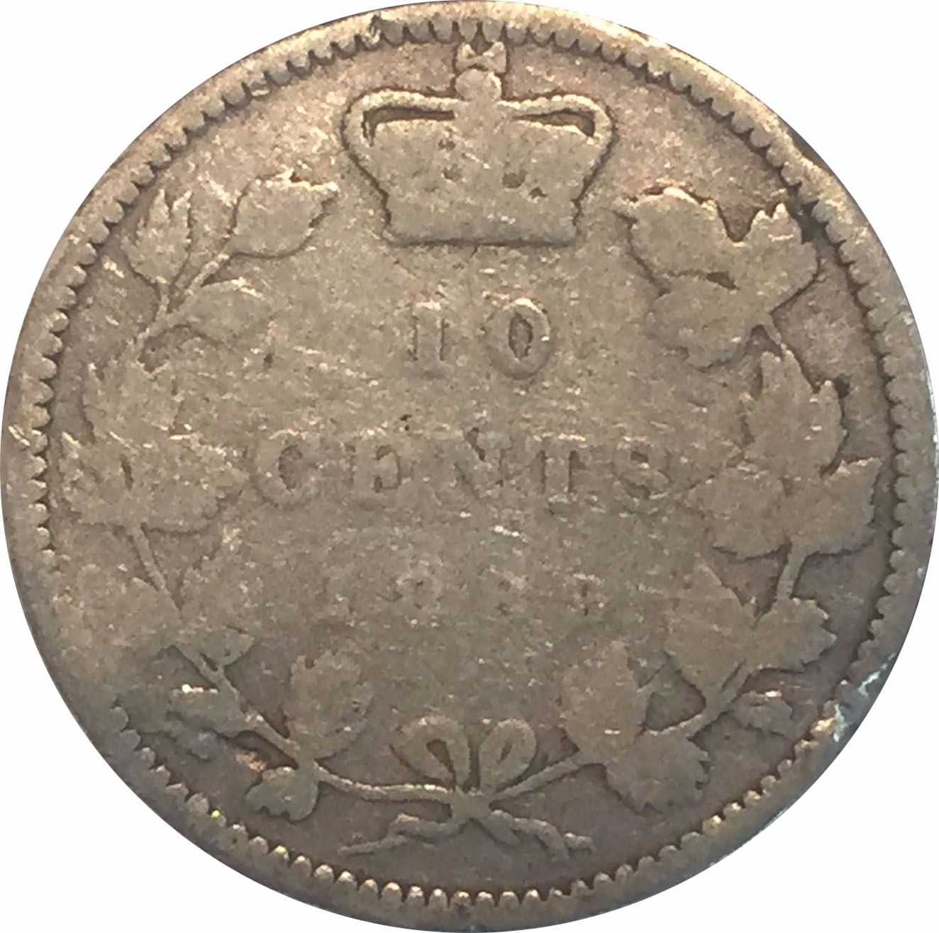 Canada 1889 Silver 10 Cents KEY DATE!