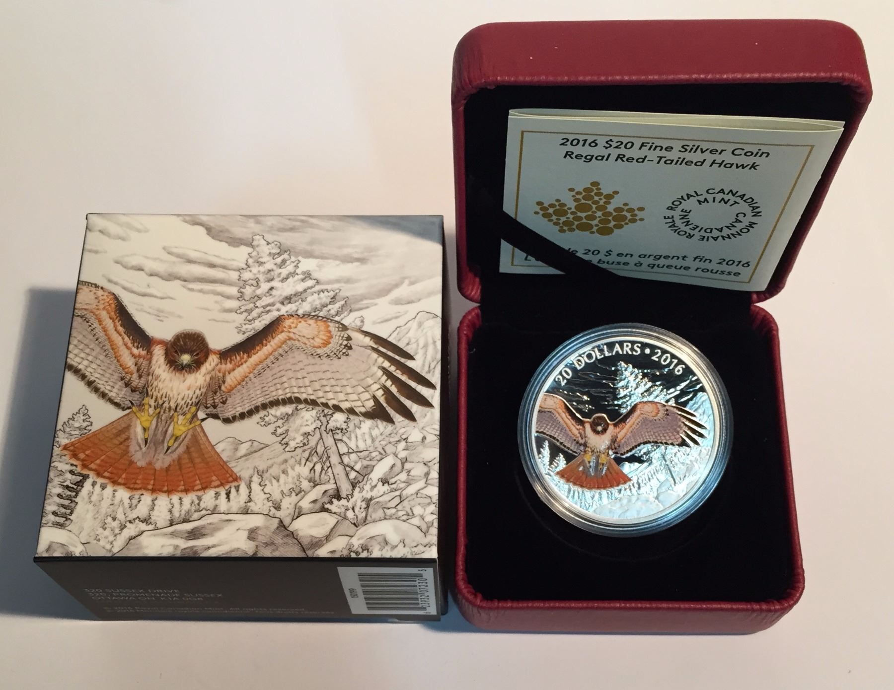 Canada 2016 $20 Regal Red-Tailed Hawk Silver Coin