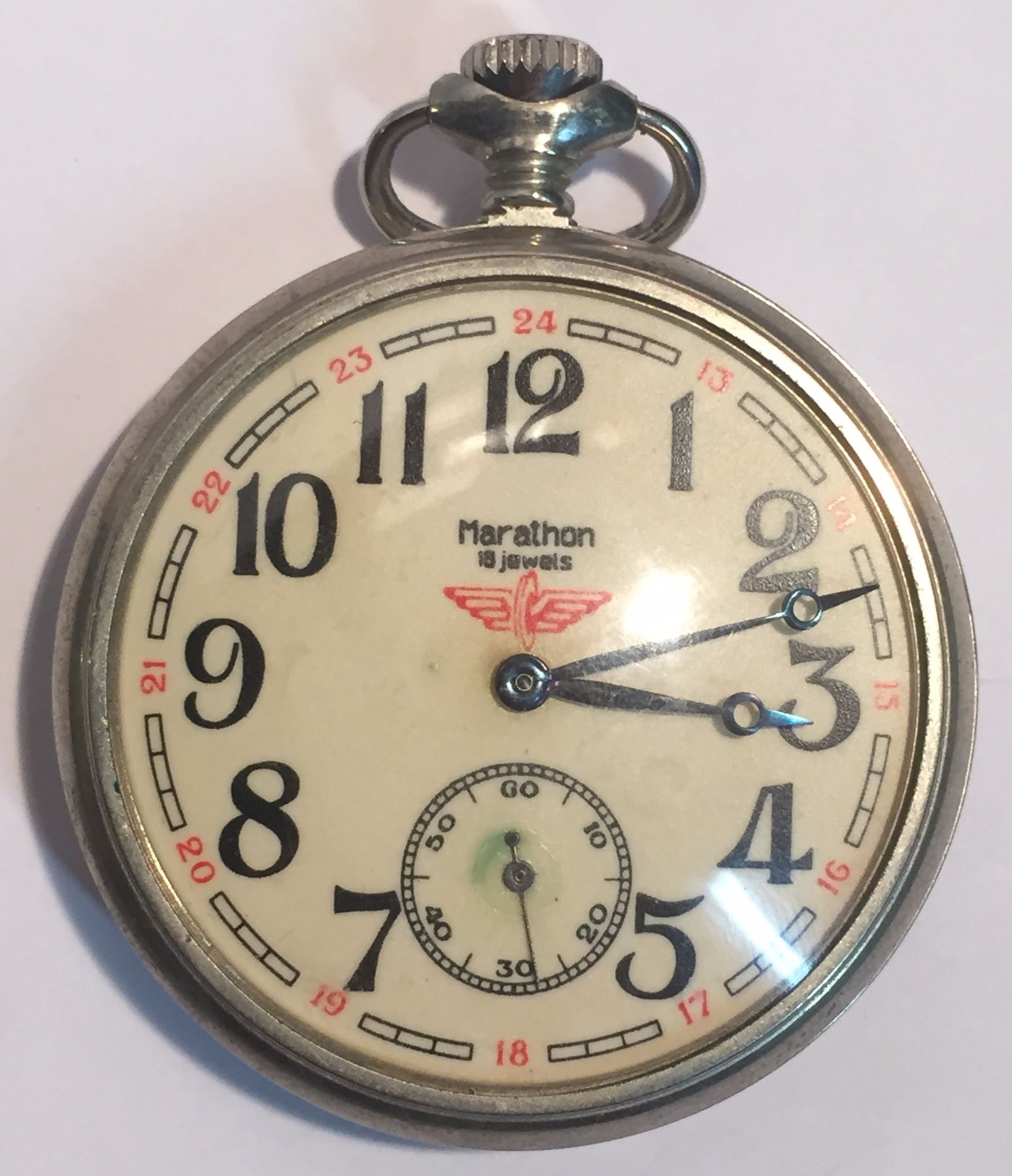 Marathon 18 Jewels Vintage Pocket Watch