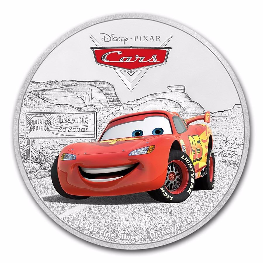 2017 $2 Disney Pixar Cars Lightening McQueen Silver Coin