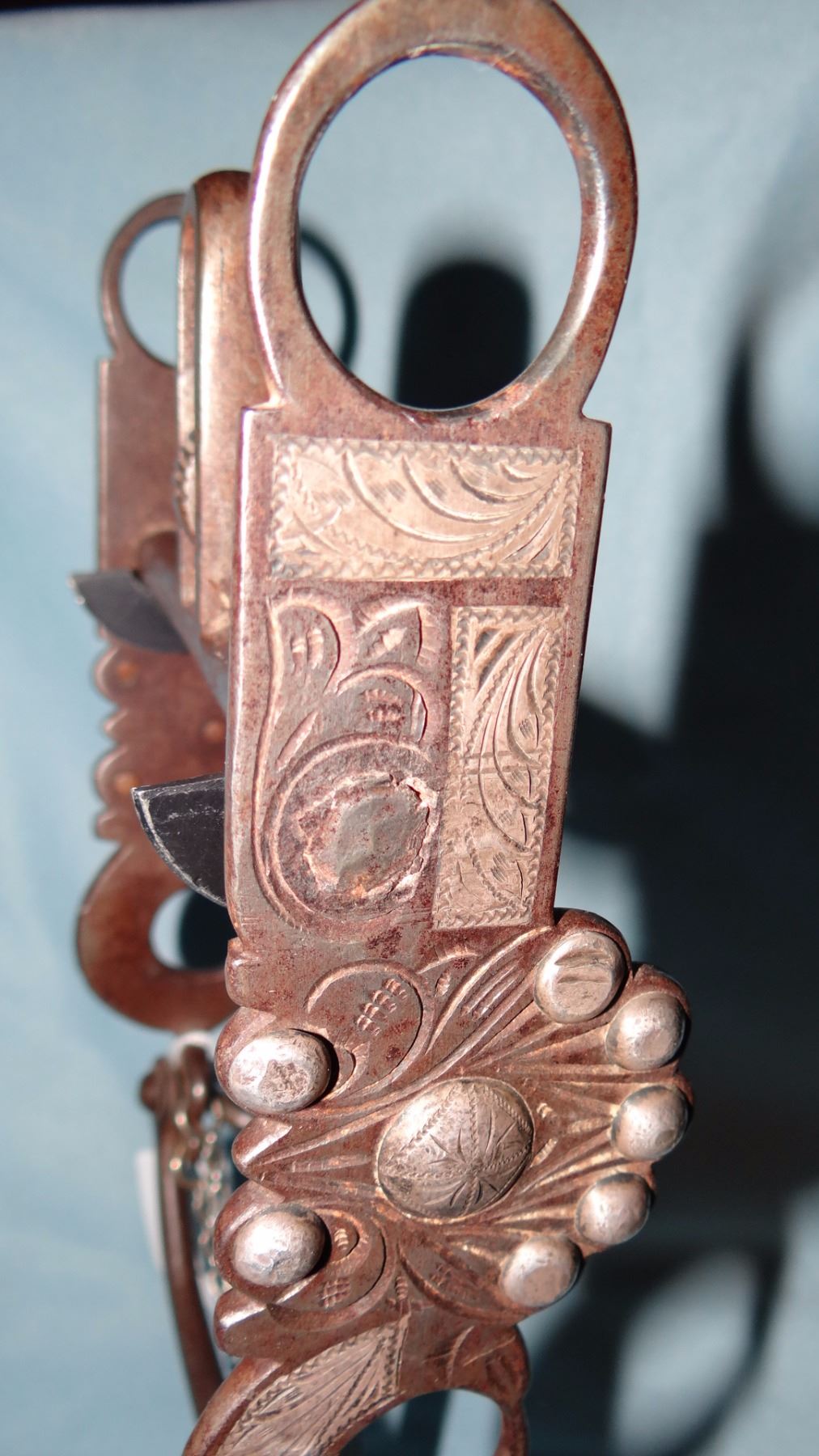 August Buermann silver inlaid bit, 1910-40’s, deap chasing, double ...