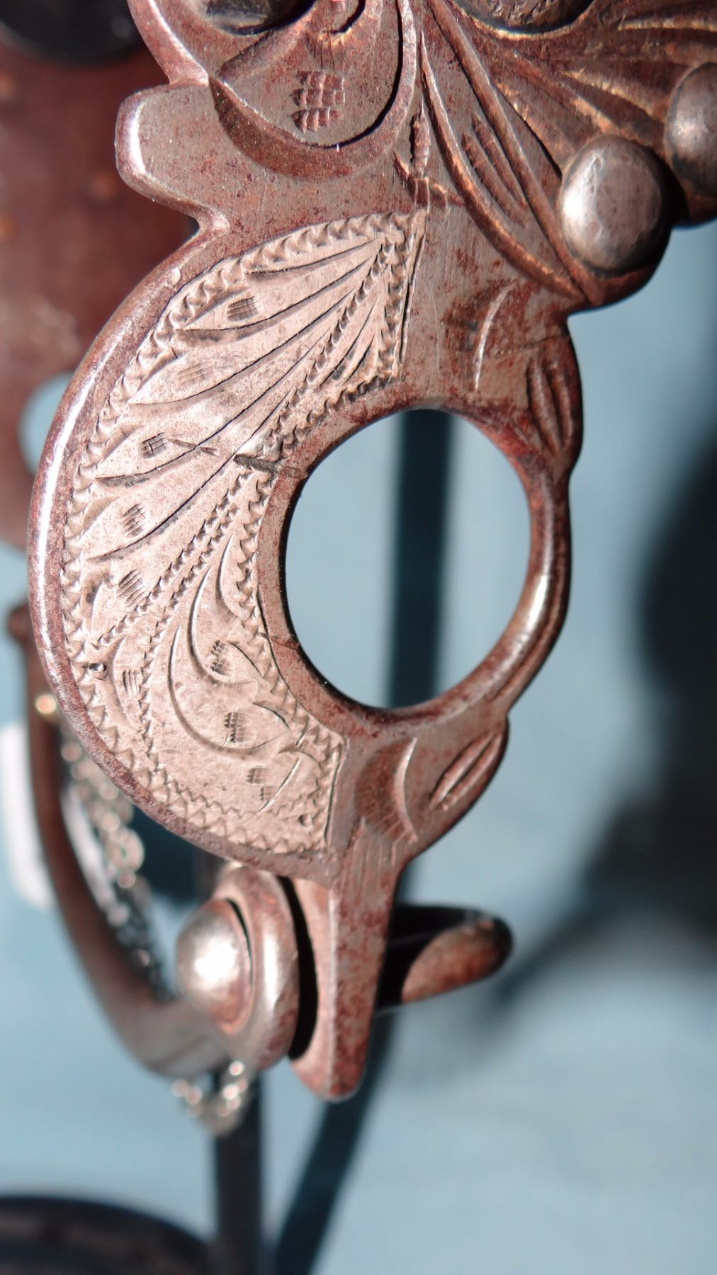 August Buermann silver inlaid bit, 1910-40’s, deap chasing, double ...