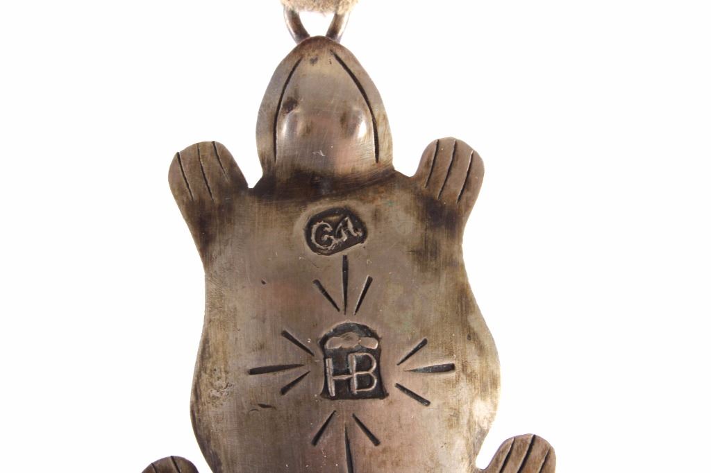 HB Silver Beaver Effigy Trade Bead Necklace