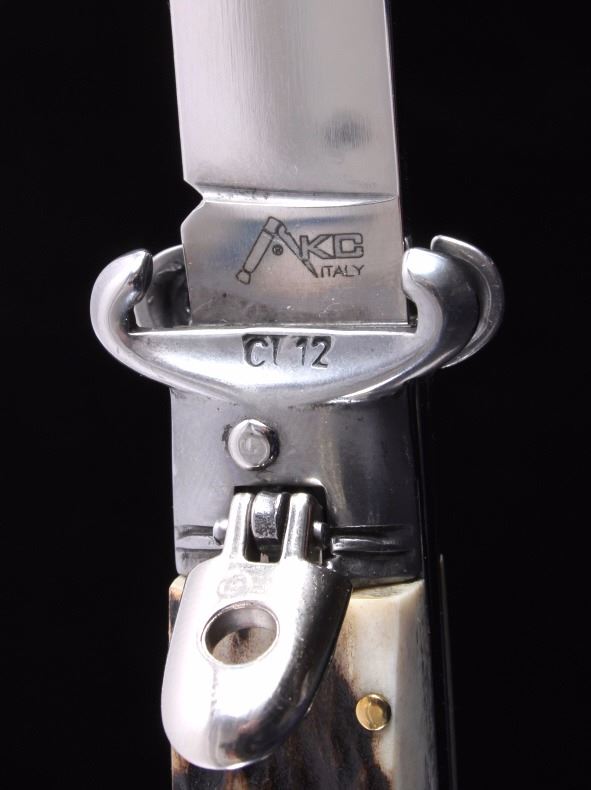 Italian Stag Horn Switchblade Shell Puller Knife