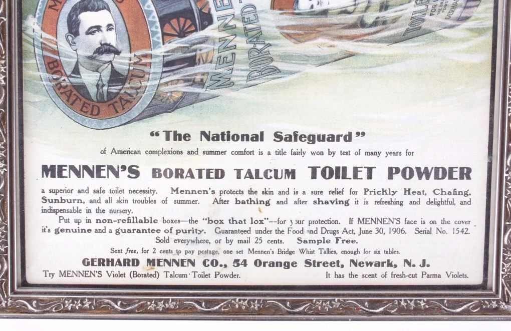 Mennens Borated Talcum Toilet Powder Poster AD