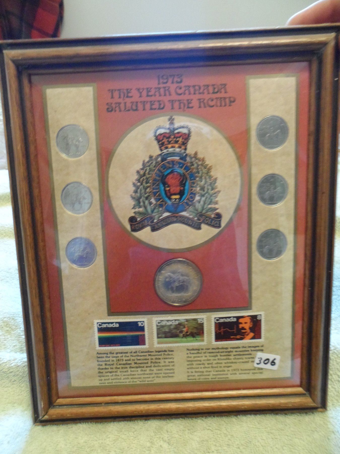1973 Framed Silver coin set with stamps