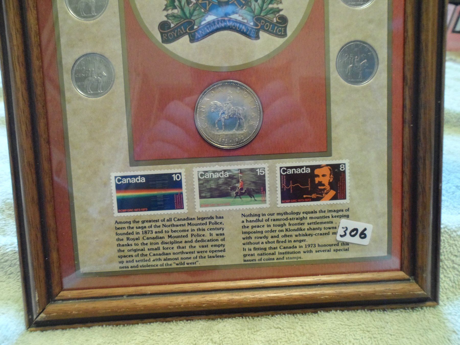 1973 Framed Silver coin set with stamps
