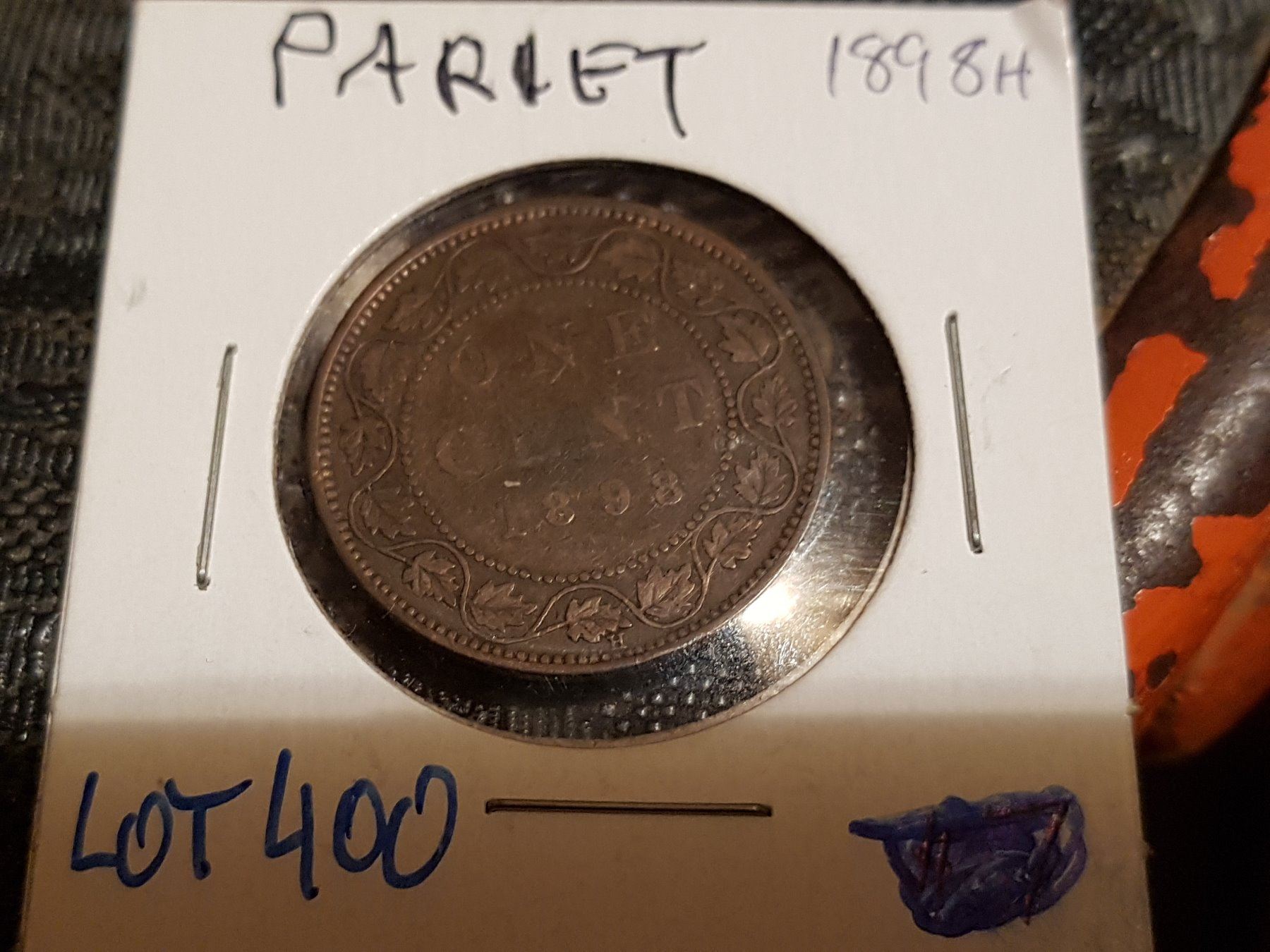 1898 H Parlet one cent - Schmalz Auctions