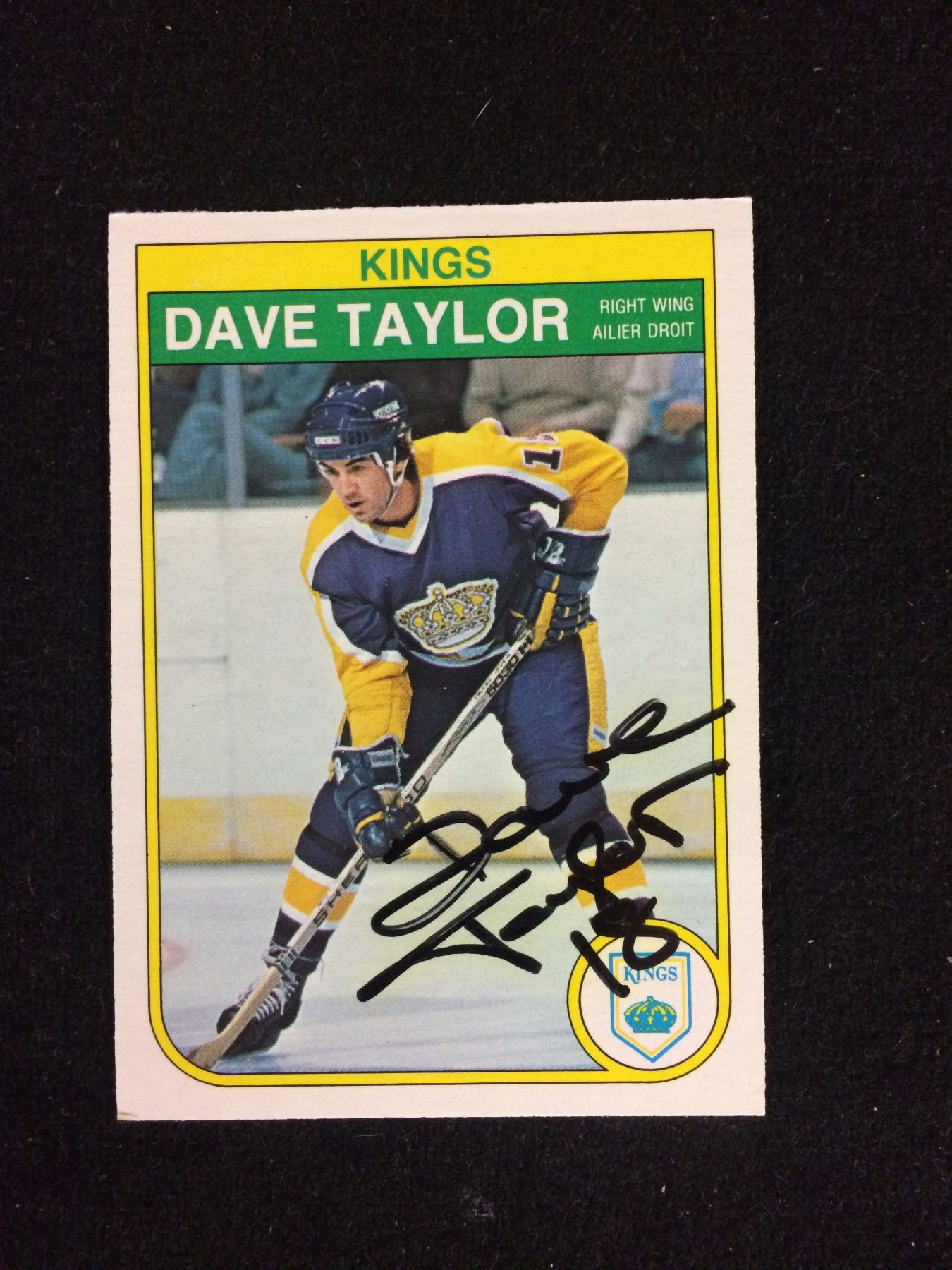 Autographed 1982 83 O Pee Chee Kings Hockey Card 161 Dave Taylor