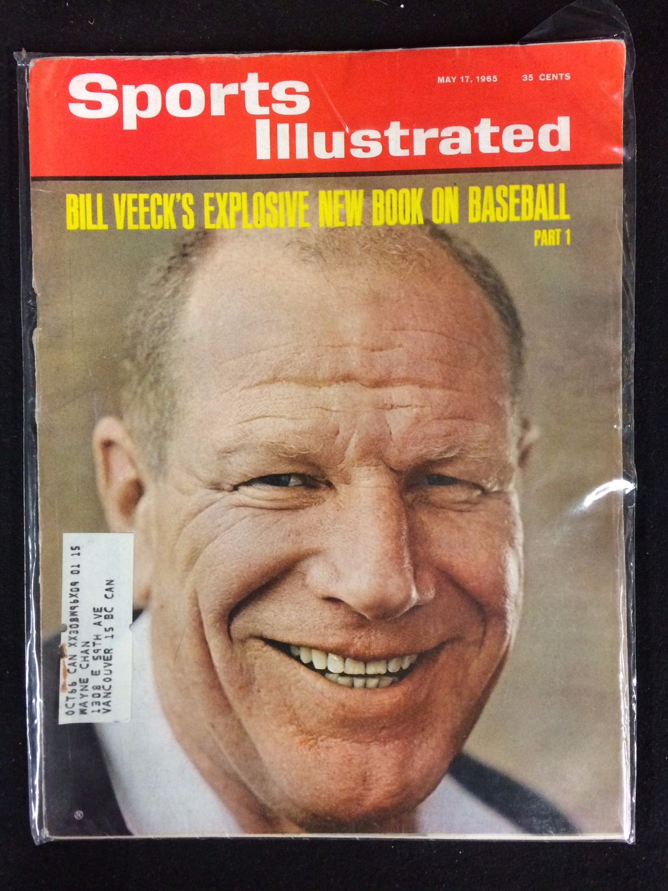 1965 SPORTS ILLUSTRATED MAGAZINE (BILL VEECK COVER)