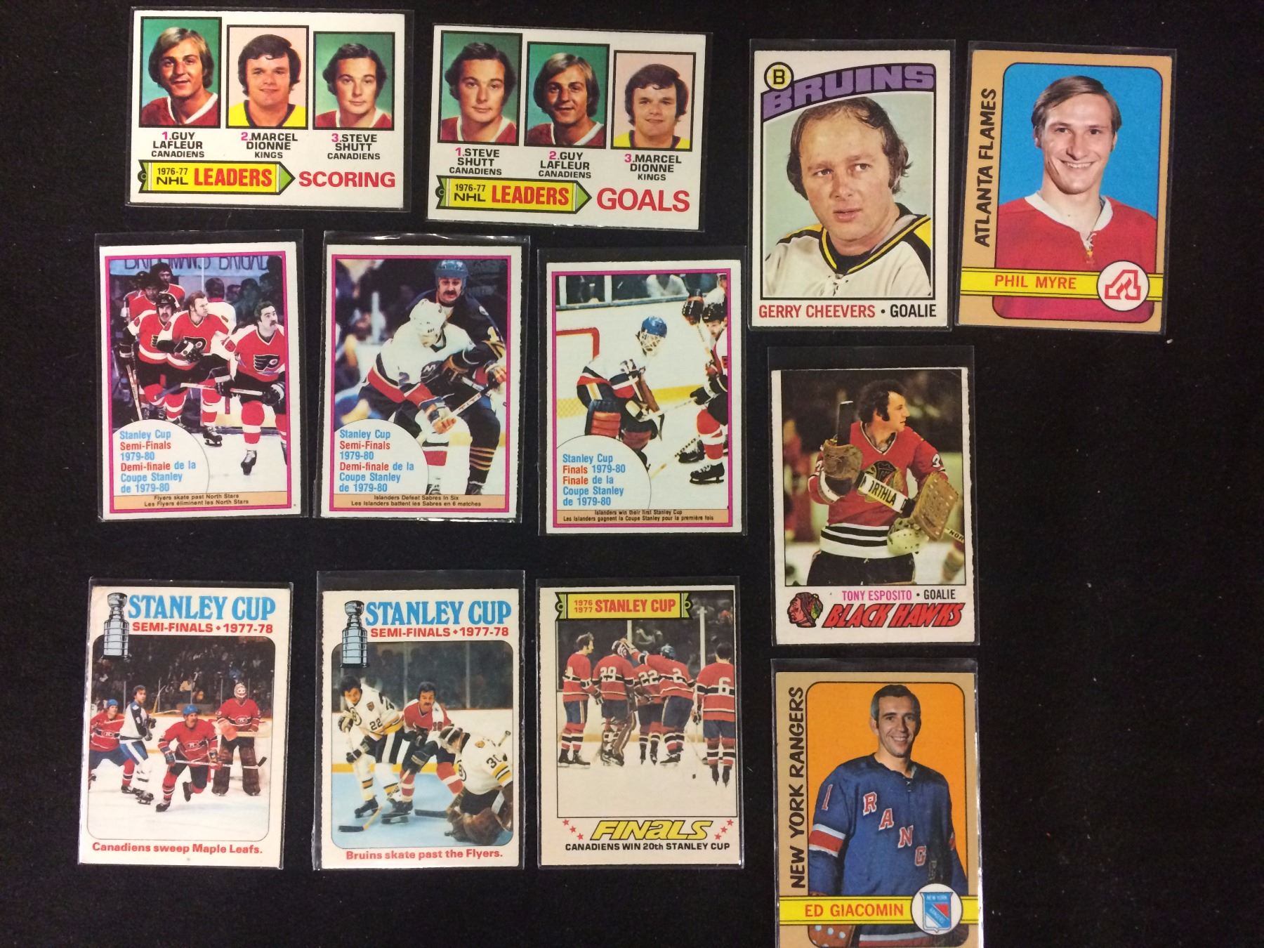VINTAGE STANLEY CUP SEMI FINALS & LEADERS HOCKEY CARDS LOT
