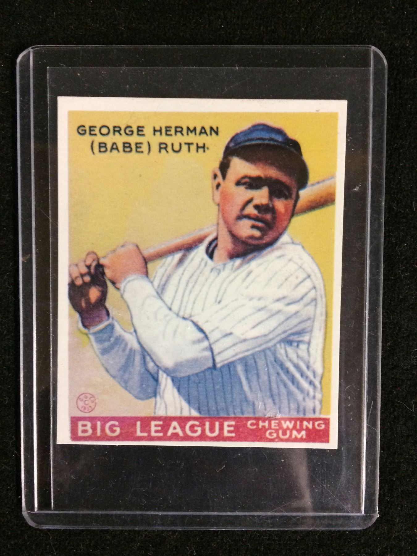 Babe Ruth #53 Big League Chewing Gum/Indian Gum Reprint 1986 Goudey Gum Co.