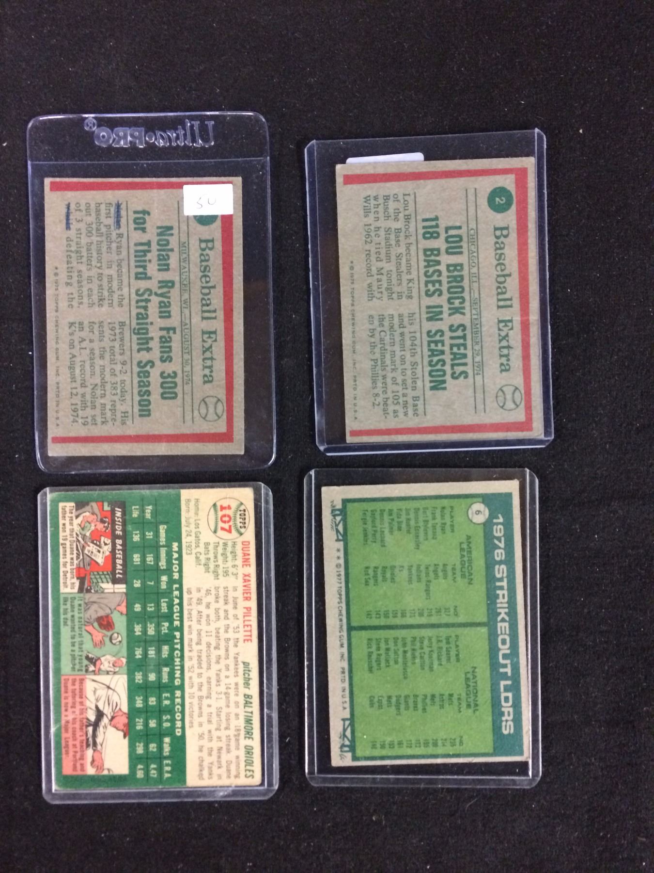 1970'S BASEBALL TRADING CARD LOT (RYAN, PILLETTE, 1976 STRIKEOUT ...