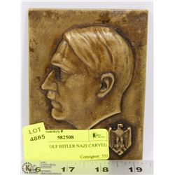 BRASS ADOLF HITLER NAZI CARVED PLATE