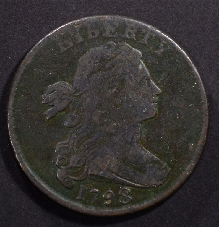 1798 DRAPED BUST LARGE CENT, FINE S-166