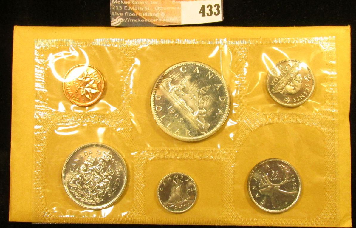 1965 Canada six-piece Mint Set with .800 Fine Silver Voyageur Dollar in ...