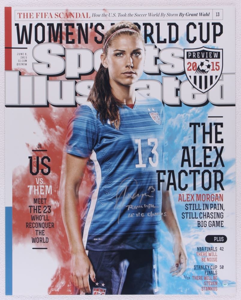 Alex Morgan Signed Team USA 16x20 Photo Inscribed "Team USA" "15 WC ...