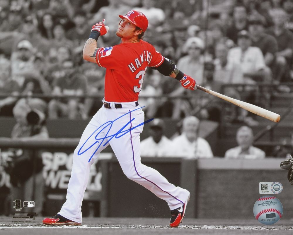 Josh Hamilton Signed Rangers 8"x 10" Photo (MLB Hologram)