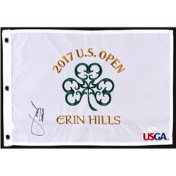 Jordan Spieth Signed 2017 US Open Pin Flag (JSA LOA)