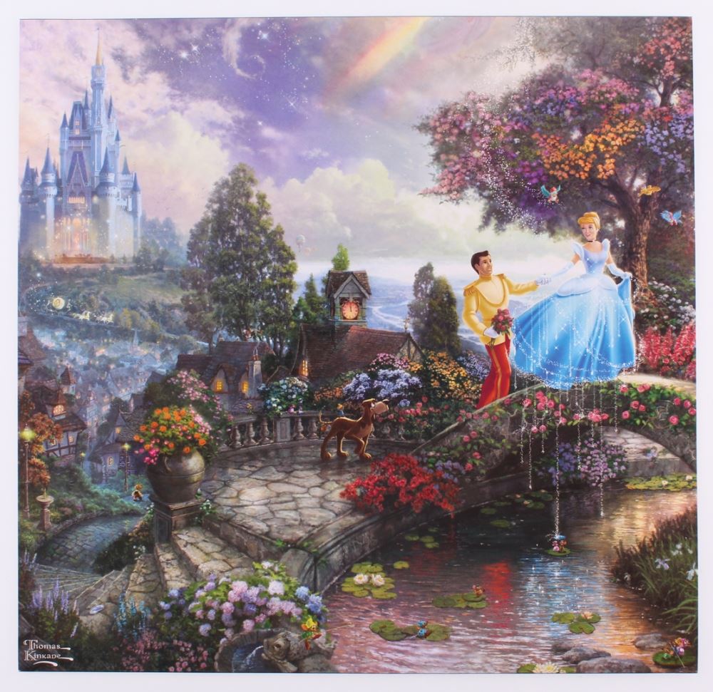 Thomas Kinkade Walt Disney "Cinderella Wishes Upon a Dream" 11.5x11.75 ...