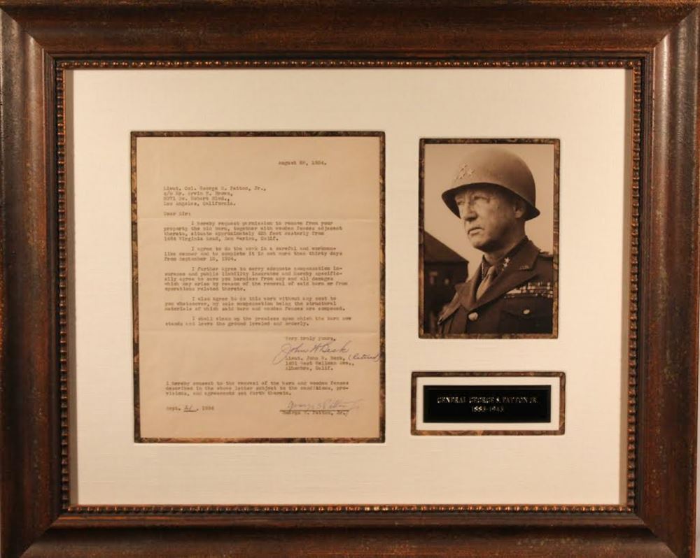General George S. Patton Signed 21x25 Custom Framed Letter Display (PSA ...