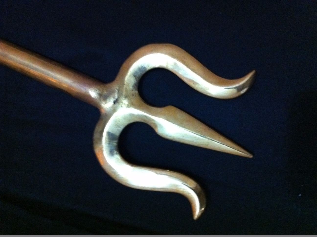 SOLID BRASS LARGE TRIDENT - TRISHUL