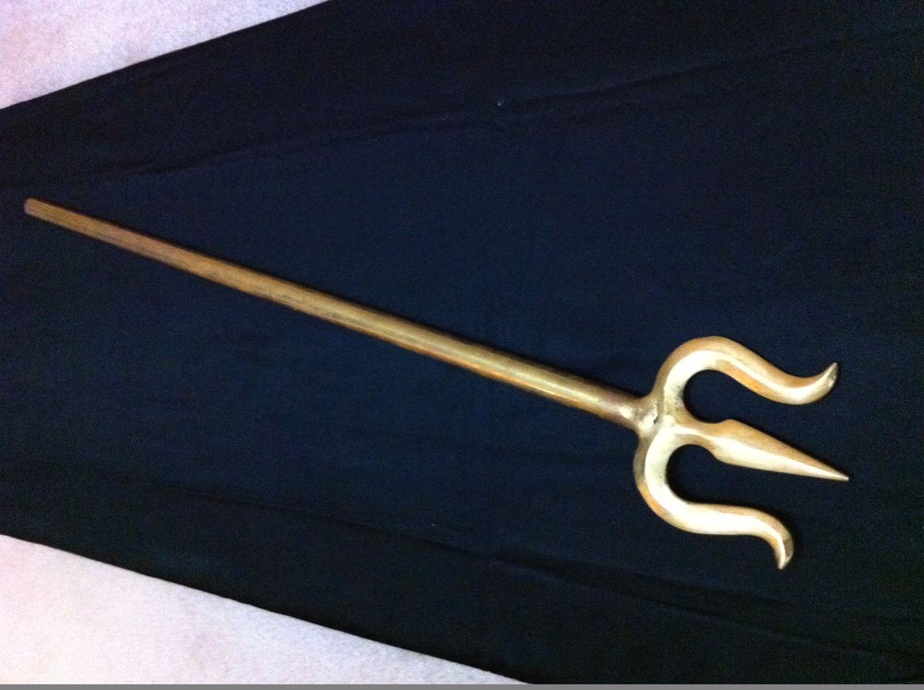 SOLID BRASS LARGE TRIDENT - TRISHUL