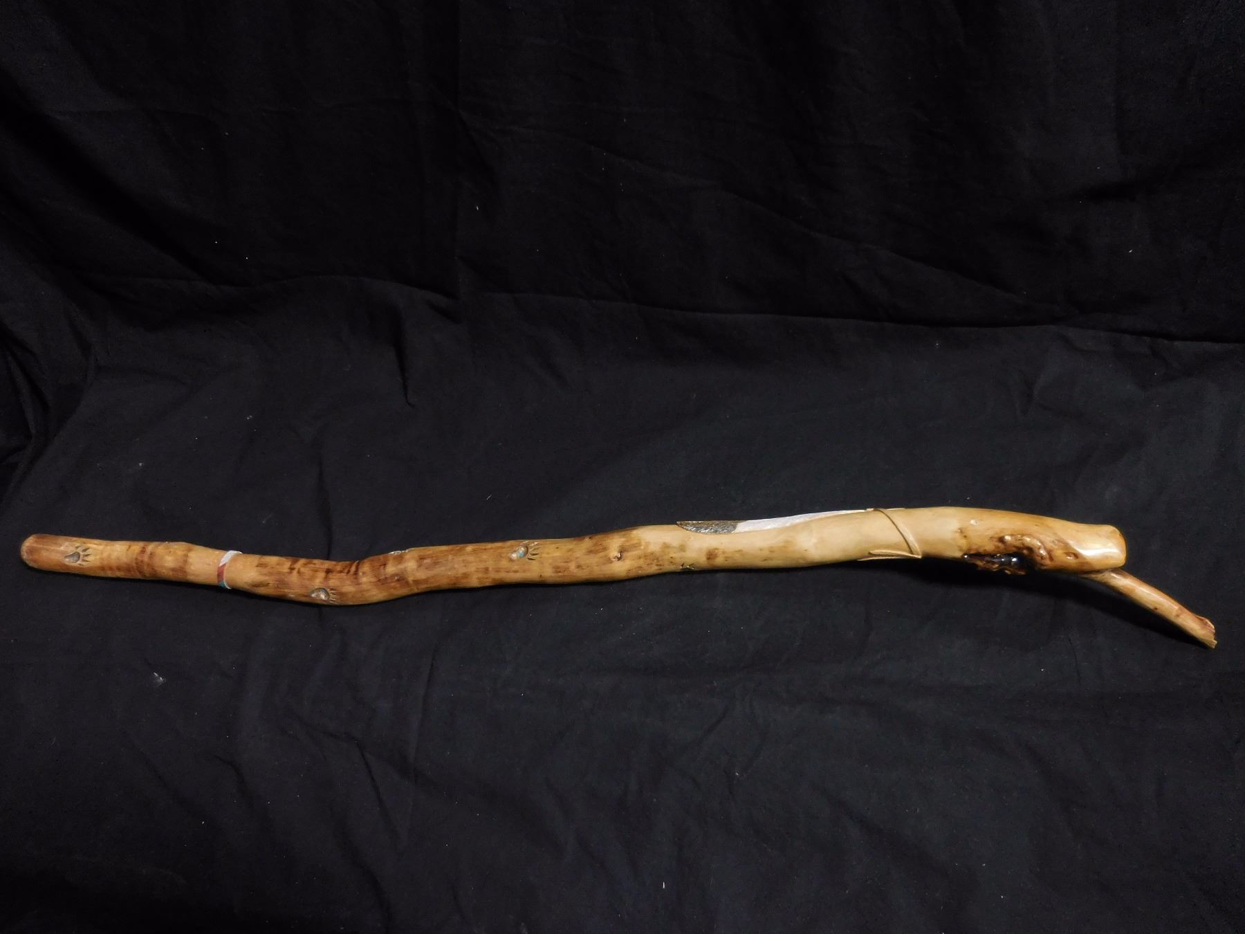 Long Handcrafted Walking Stick by Stewart Lanza, Hopi
