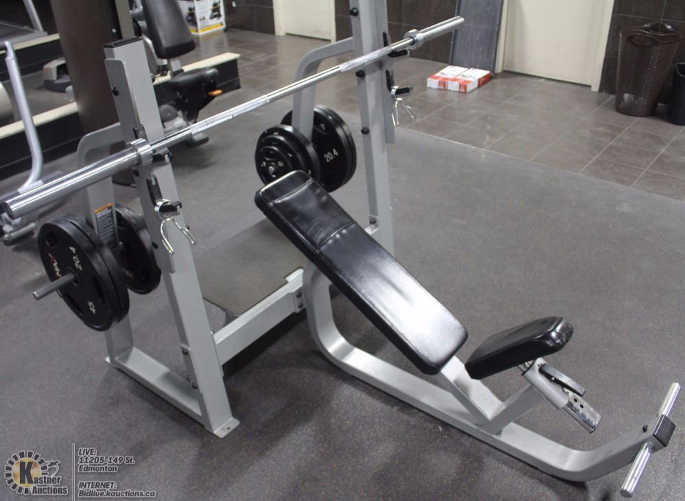 PRECOR PRESS WITH BENCH AND SPOTTERS STAND