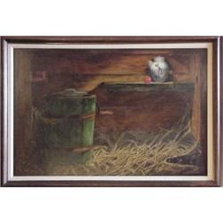 David Brega (b. 1948) American, STILL LIFE, oil painting on Masonite ...