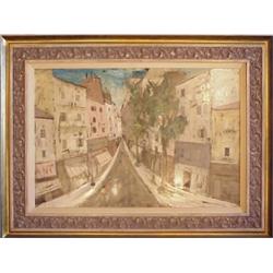 Maurice Verrier aka Charles Levier (1920-2003) French, STREET SCENE ...