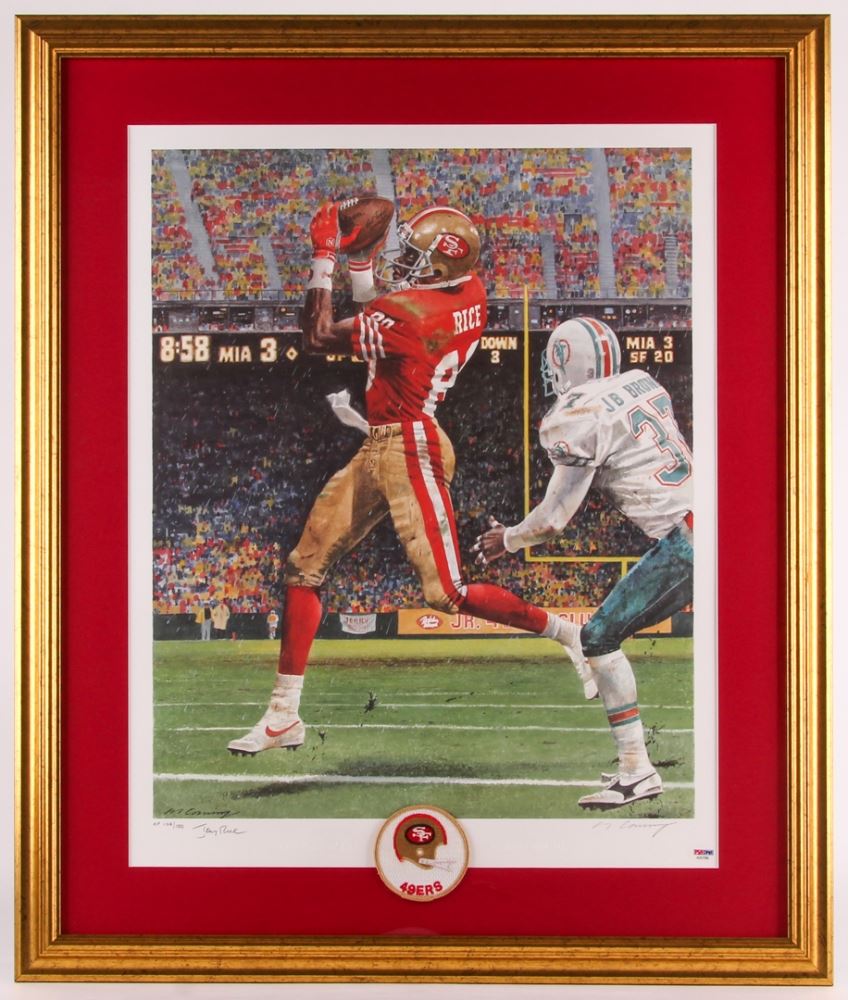 Jerry Rice Signed 49ers 25.75x30.75 Custom Framed Lithogram Display ...