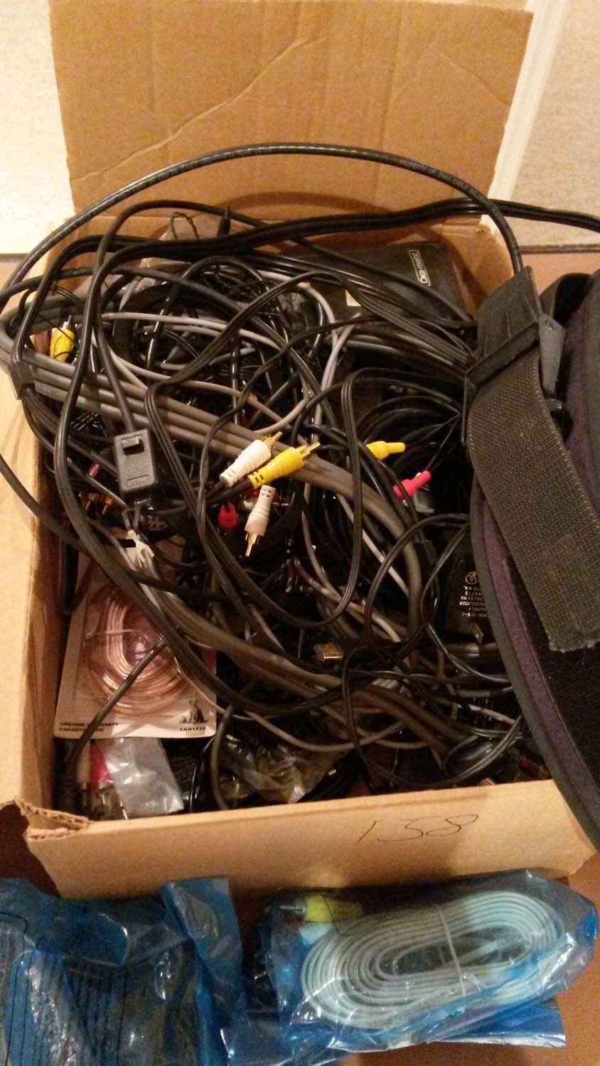 Box Of Cables, Jacks, And Misc.