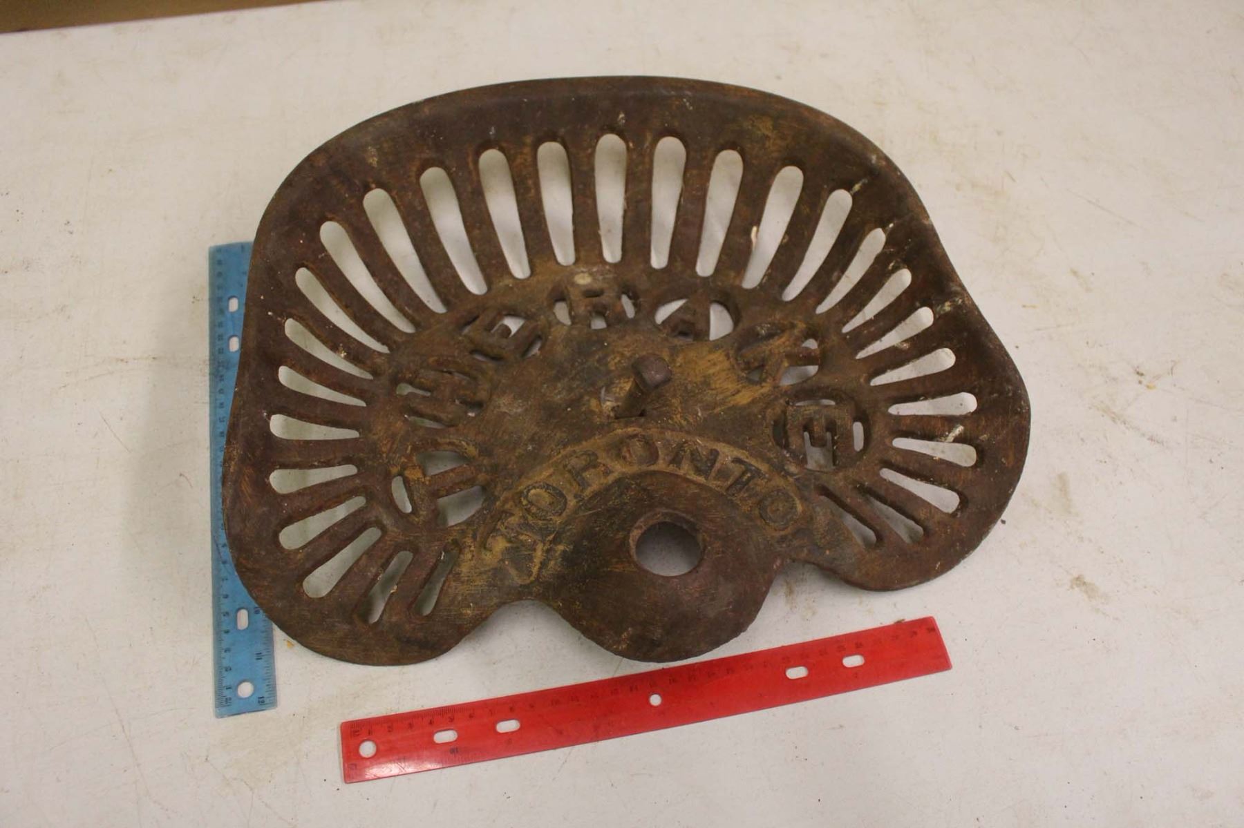 Antique Cast Iron "The Rake" Toronto Tractor Seat