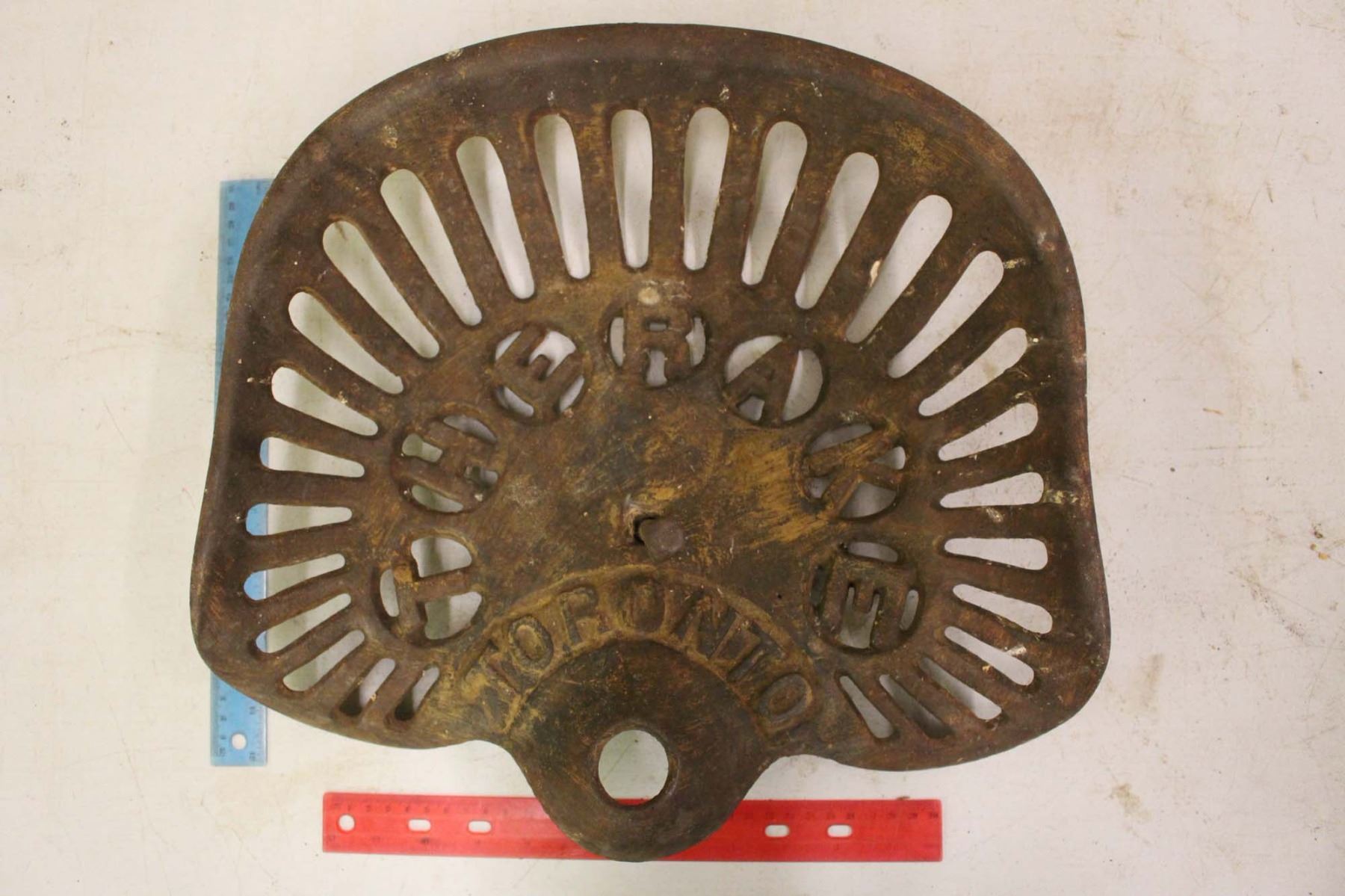 Antique Cast Iron "The Rake" Toronto Tractor Seat