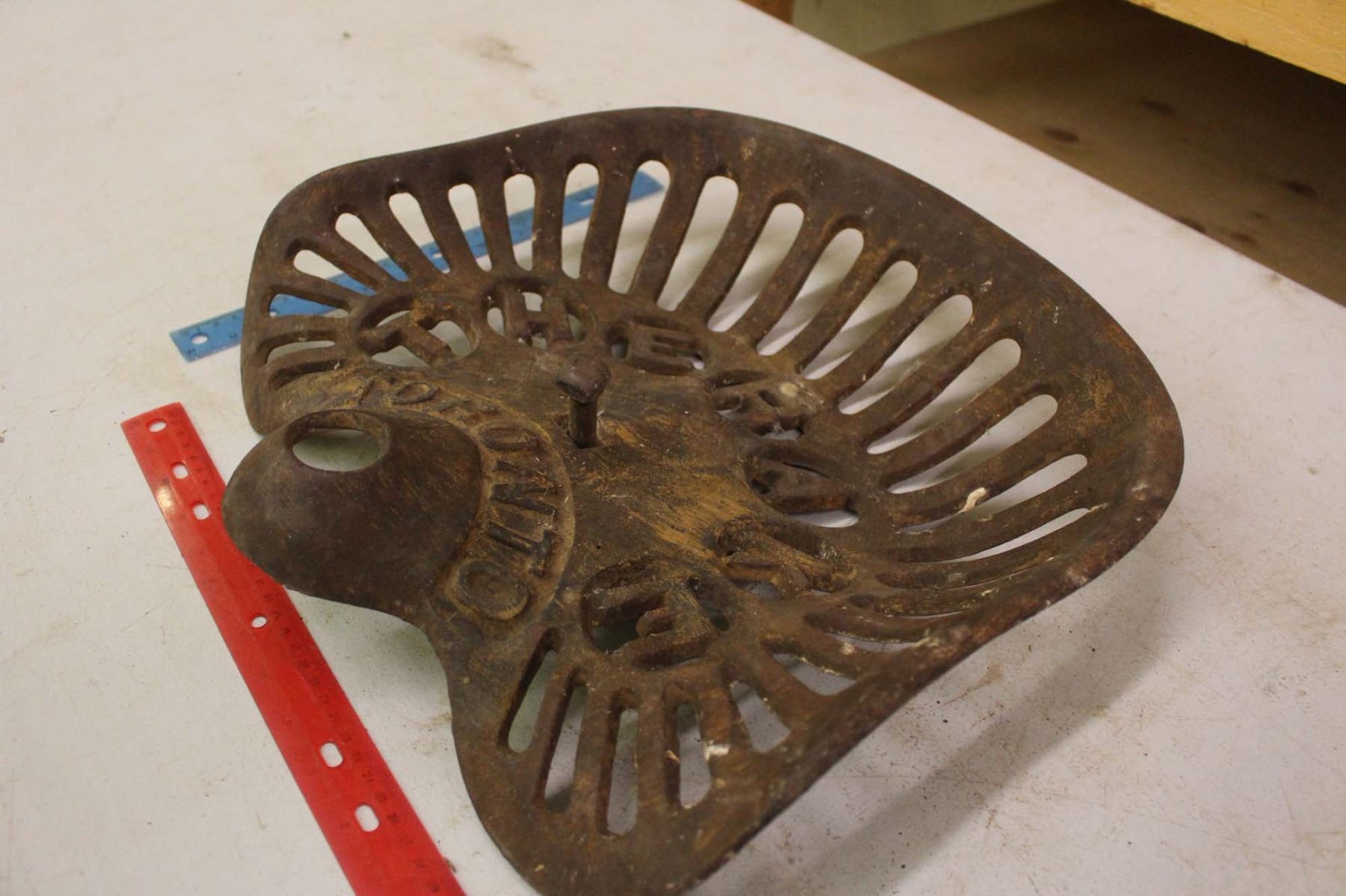 Antique Cast Iron "The Rake" Toronto Tractor Seat