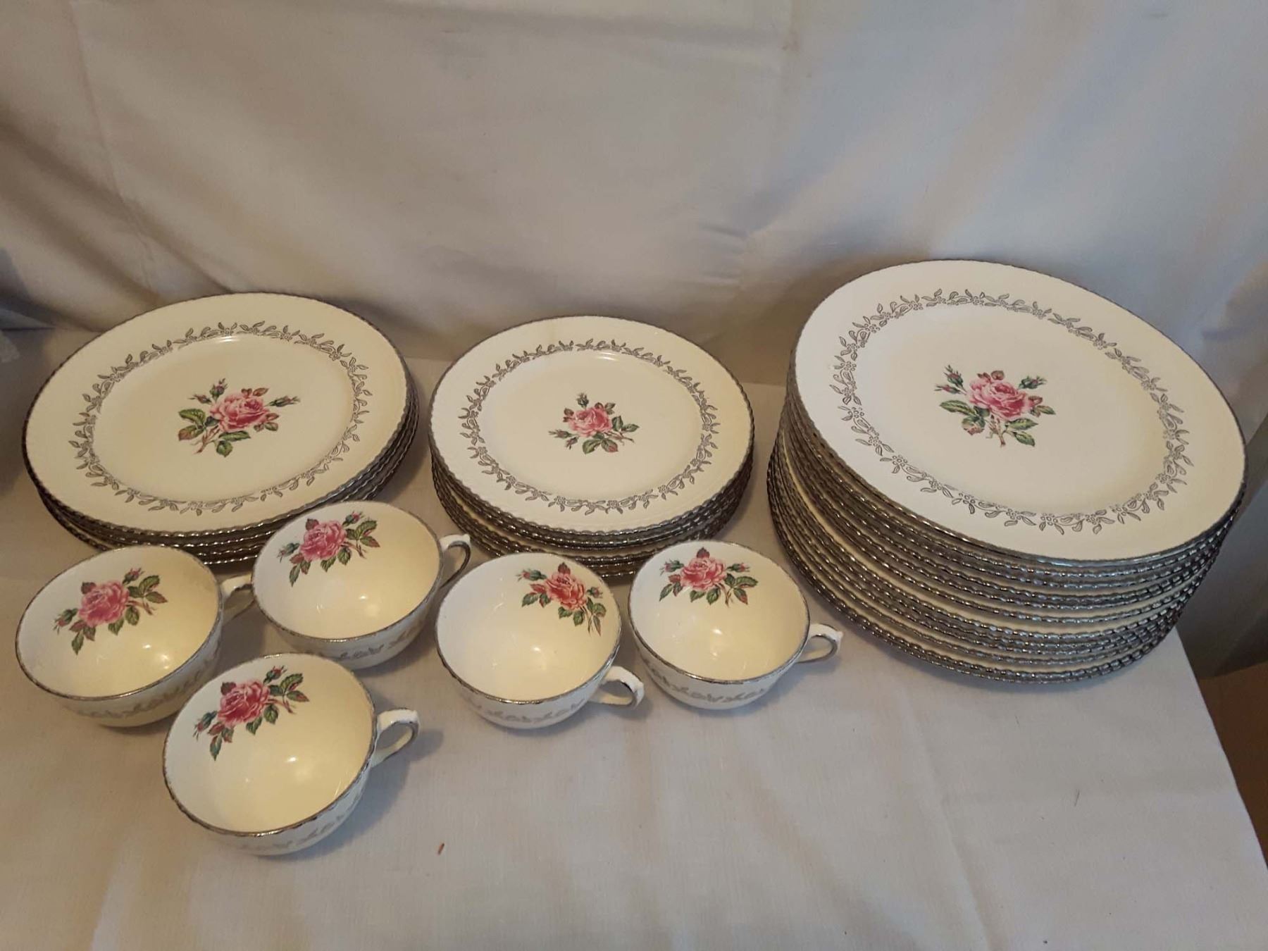 Partial Set of Dishes "Rose of Tralee" Sovereign Potteries (Canada Made)