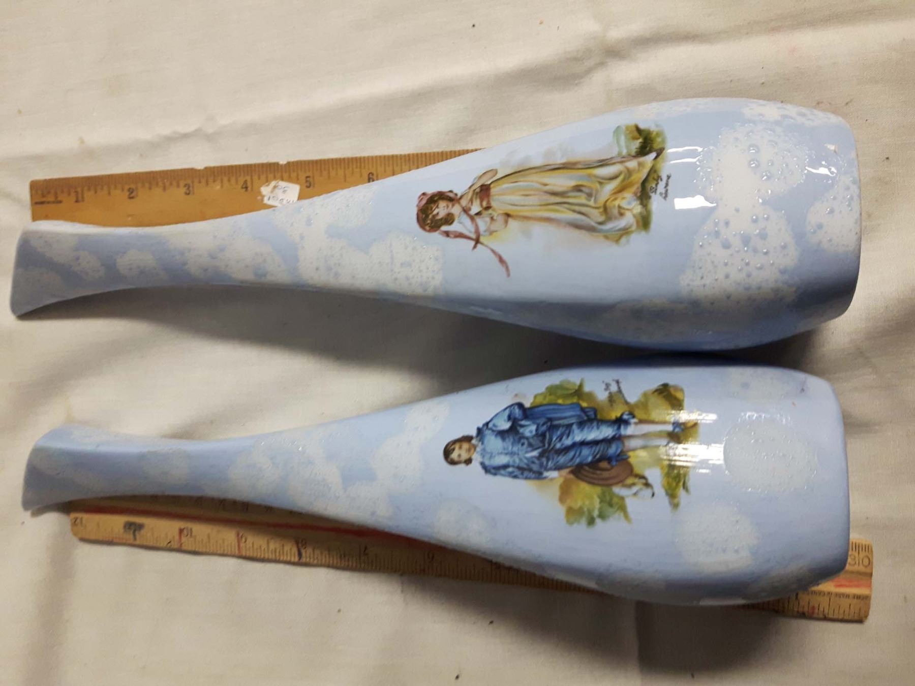 Blue Boy Statue, Vases of Blue Boy&Pink Lady(2)& Small Statues of Blue ...