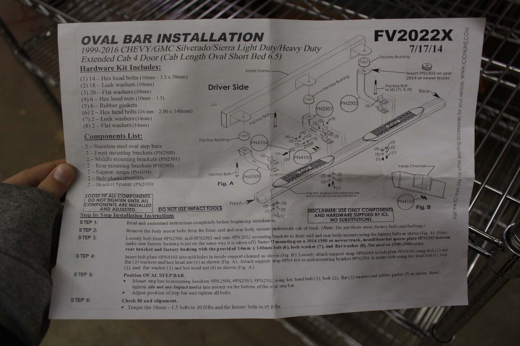 ICI, 5" Oval Step Tubes, Stainless Steel Stepbar, 99-17 Chev Silverado ...