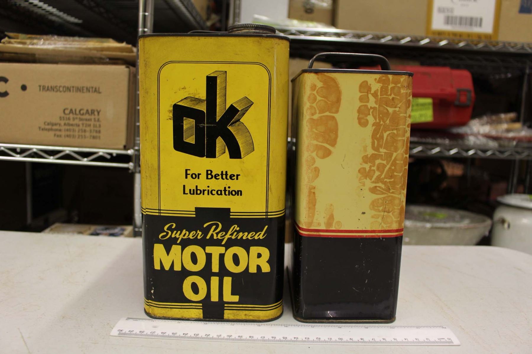 Pair Of Vintage Tins (Whiz Loosen-All And OK Super Refined Motor Oil)