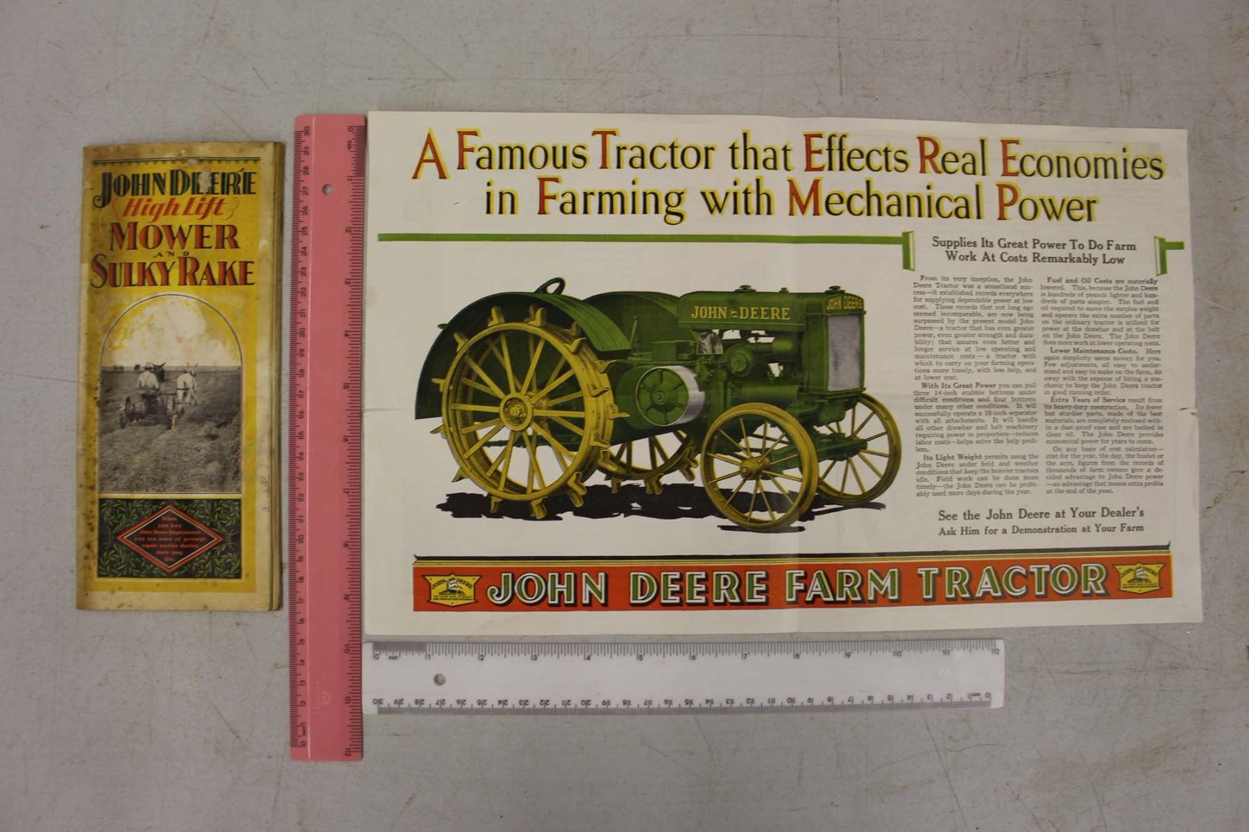 Vintage John Deere Poster With John Deere Brochure