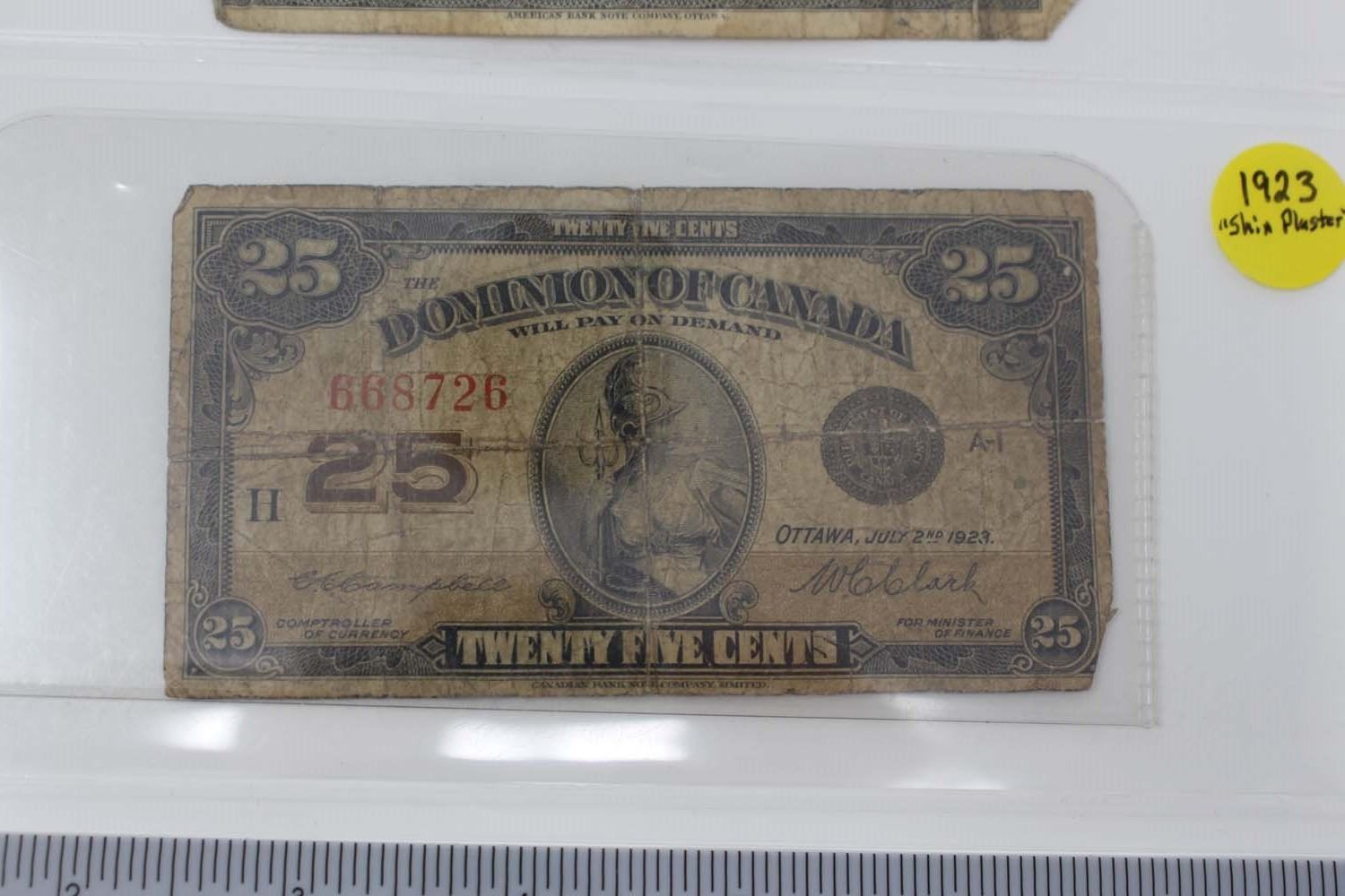Dominion of Canada Bills (3)(1900 25 Cent Bills (2)& A 1923 25 Cent Bill)