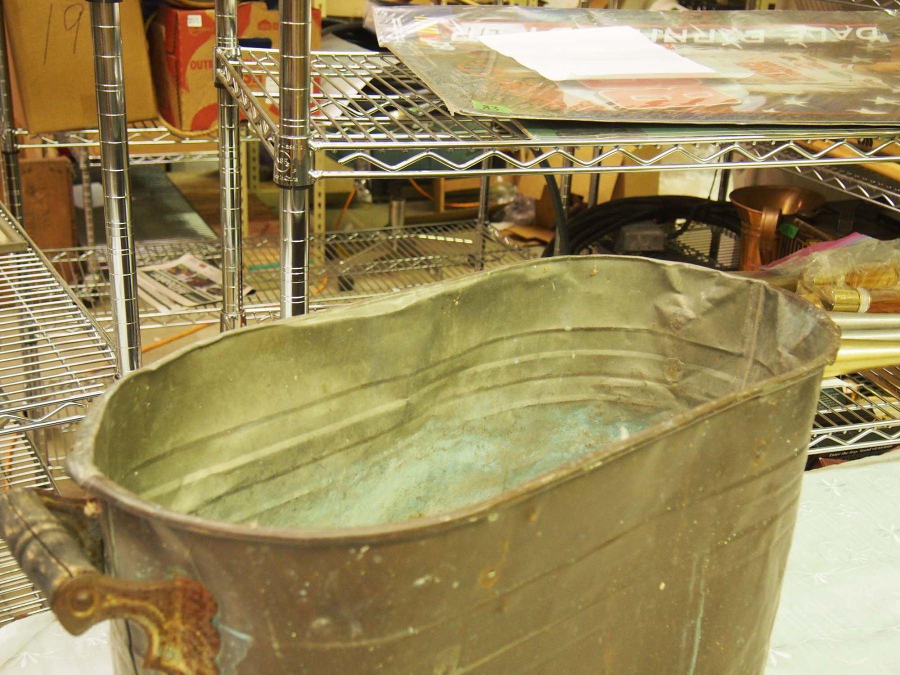Heavily Dented Brass Tub