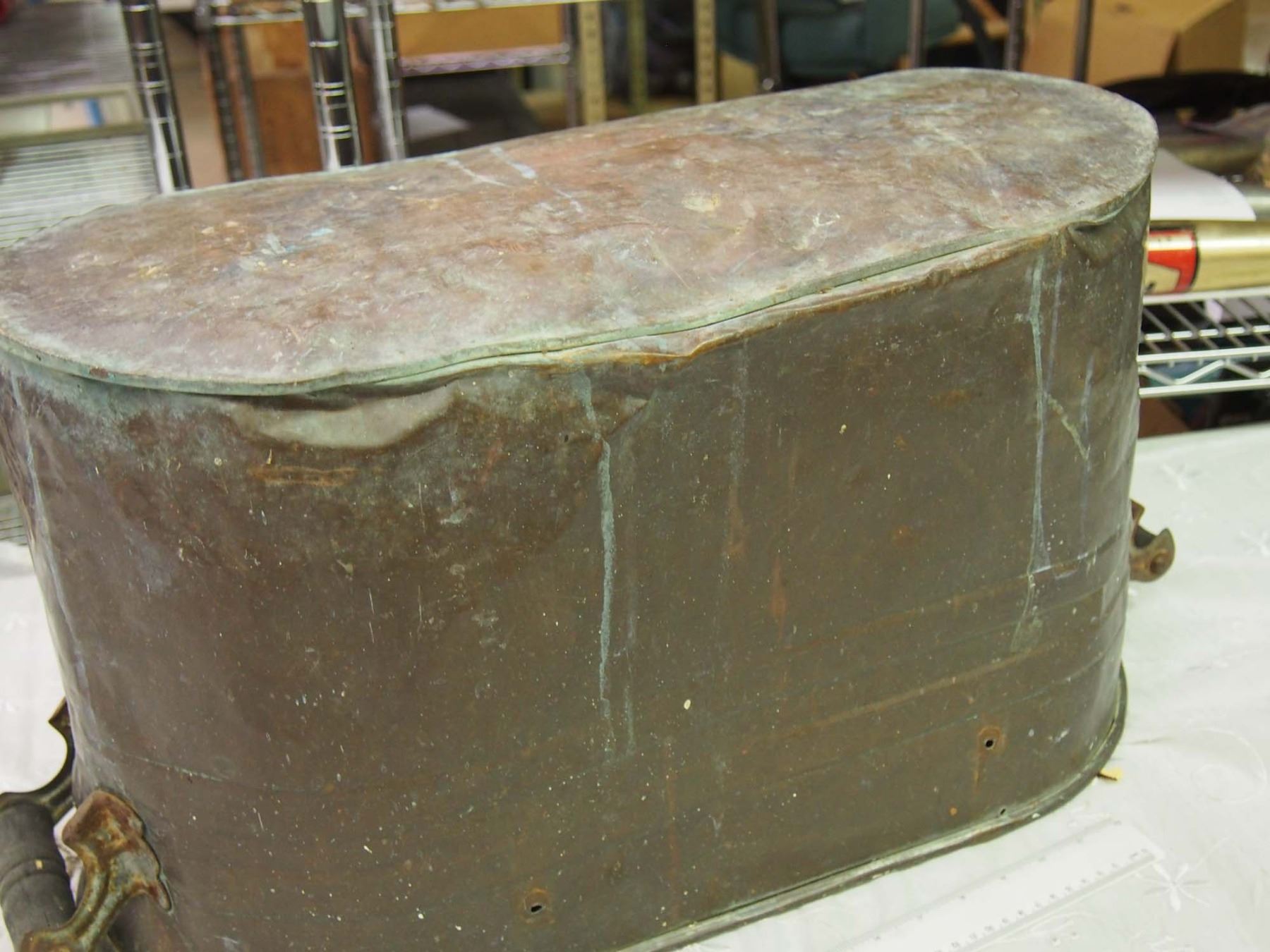 Heavily Dented Brass Tub