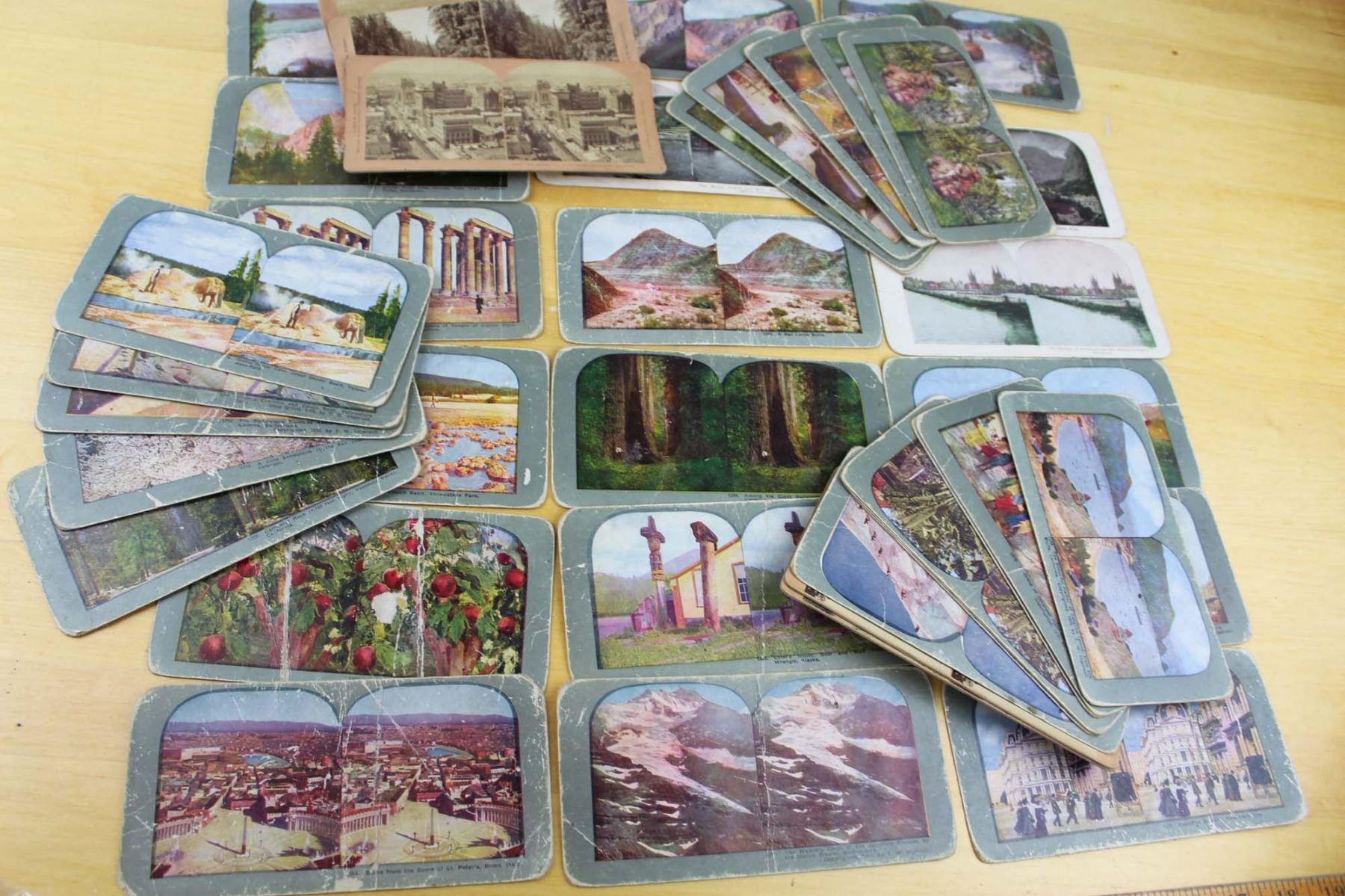 Lot of Antique Stereoscope Slides (44)