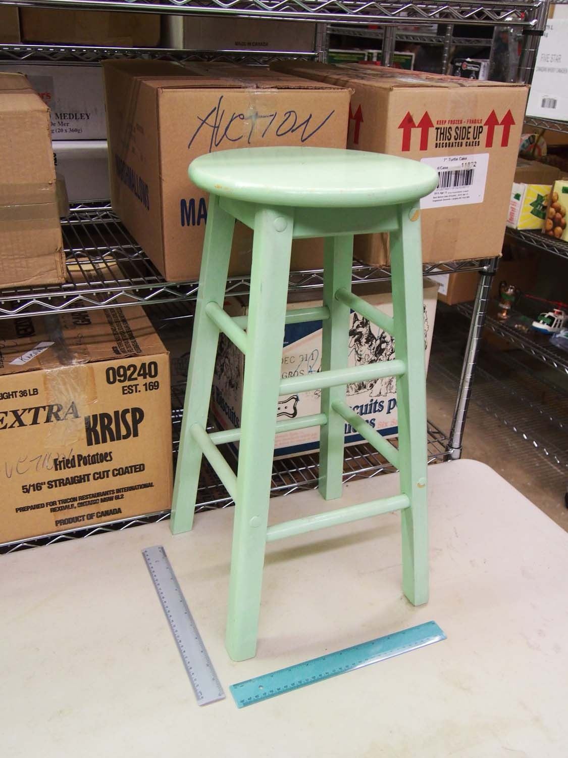 Green Wooden Stool