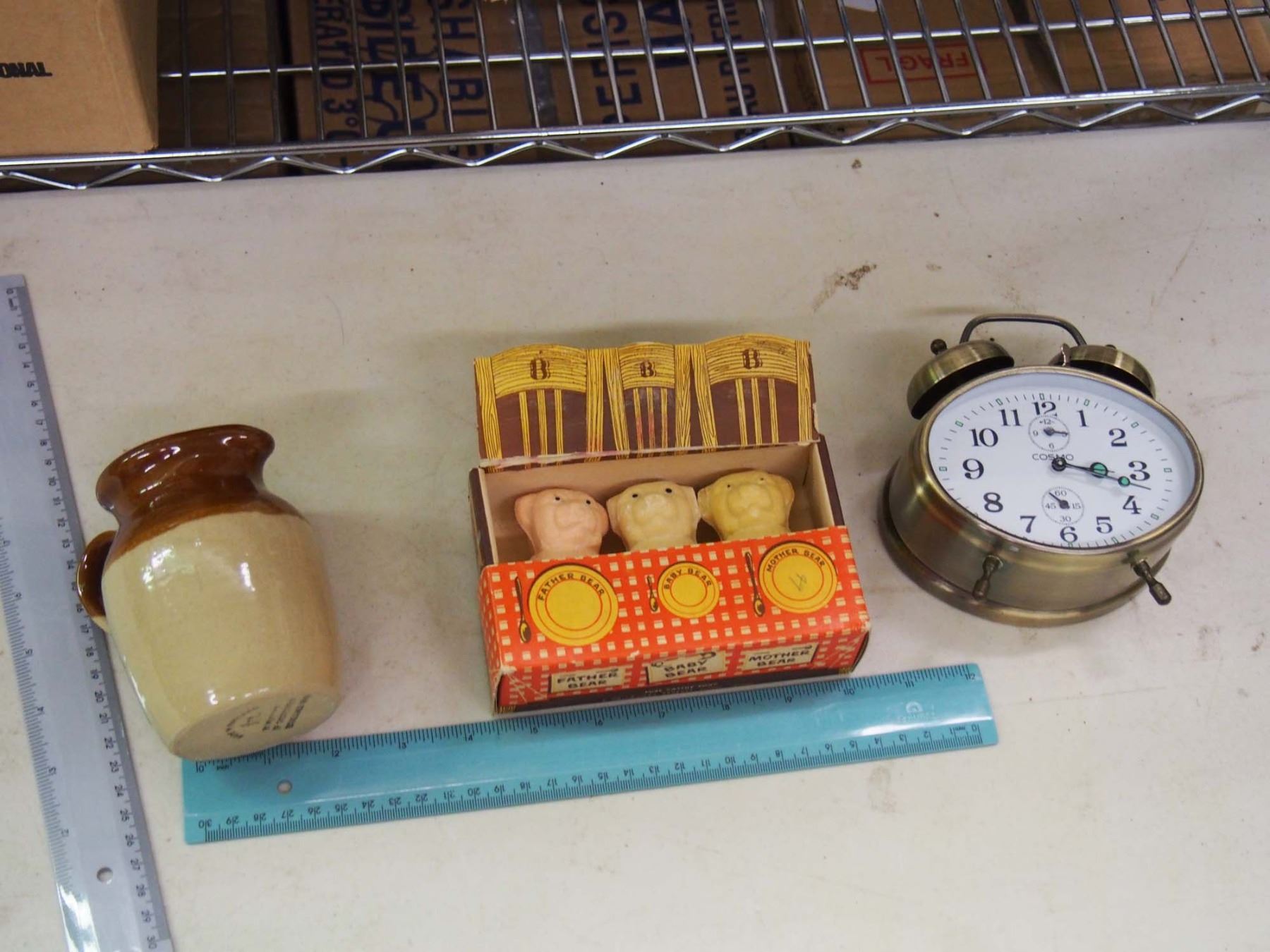 Lot Of Misc. (Bear Soap, Mini Jug, Cosmo Alarm Clock