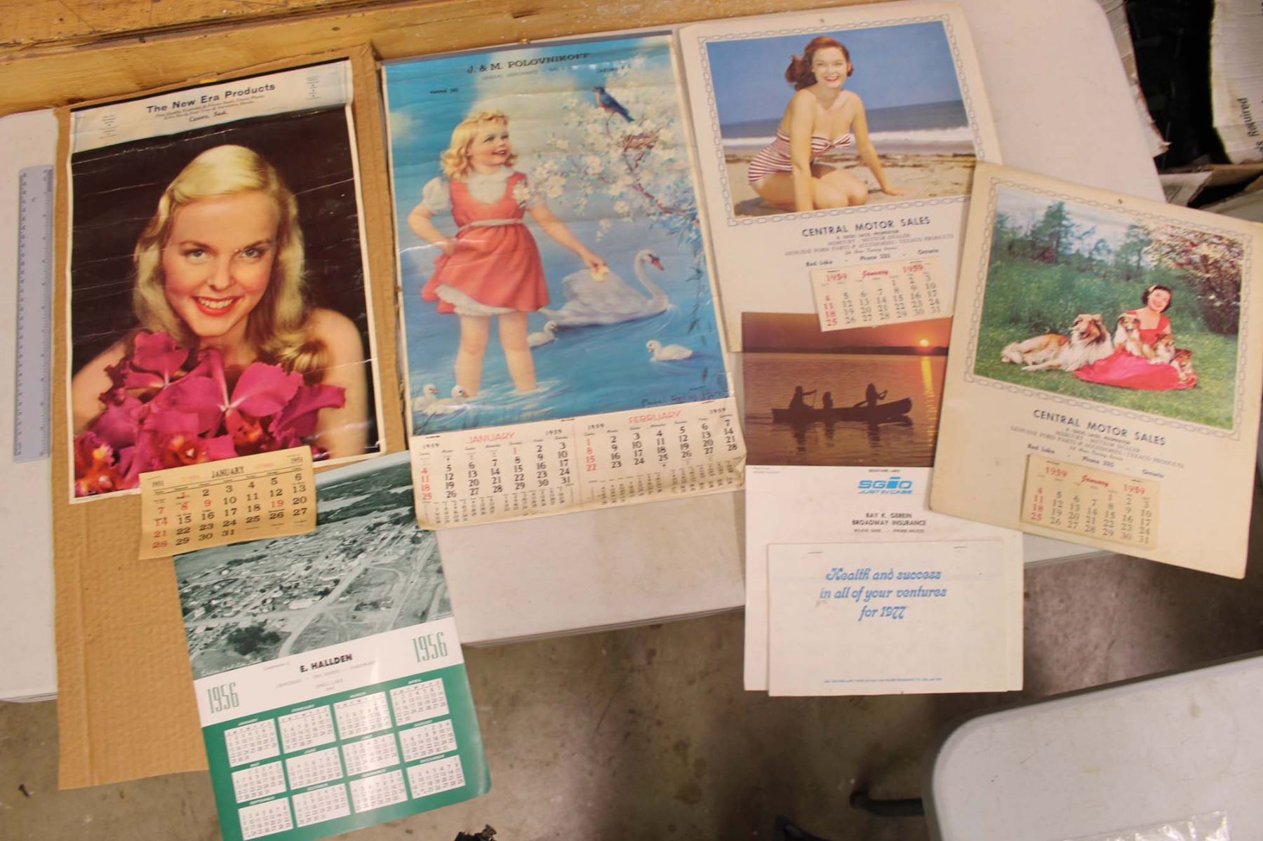Vintage Calendars(6): 1951, 1956, 1959, 1977