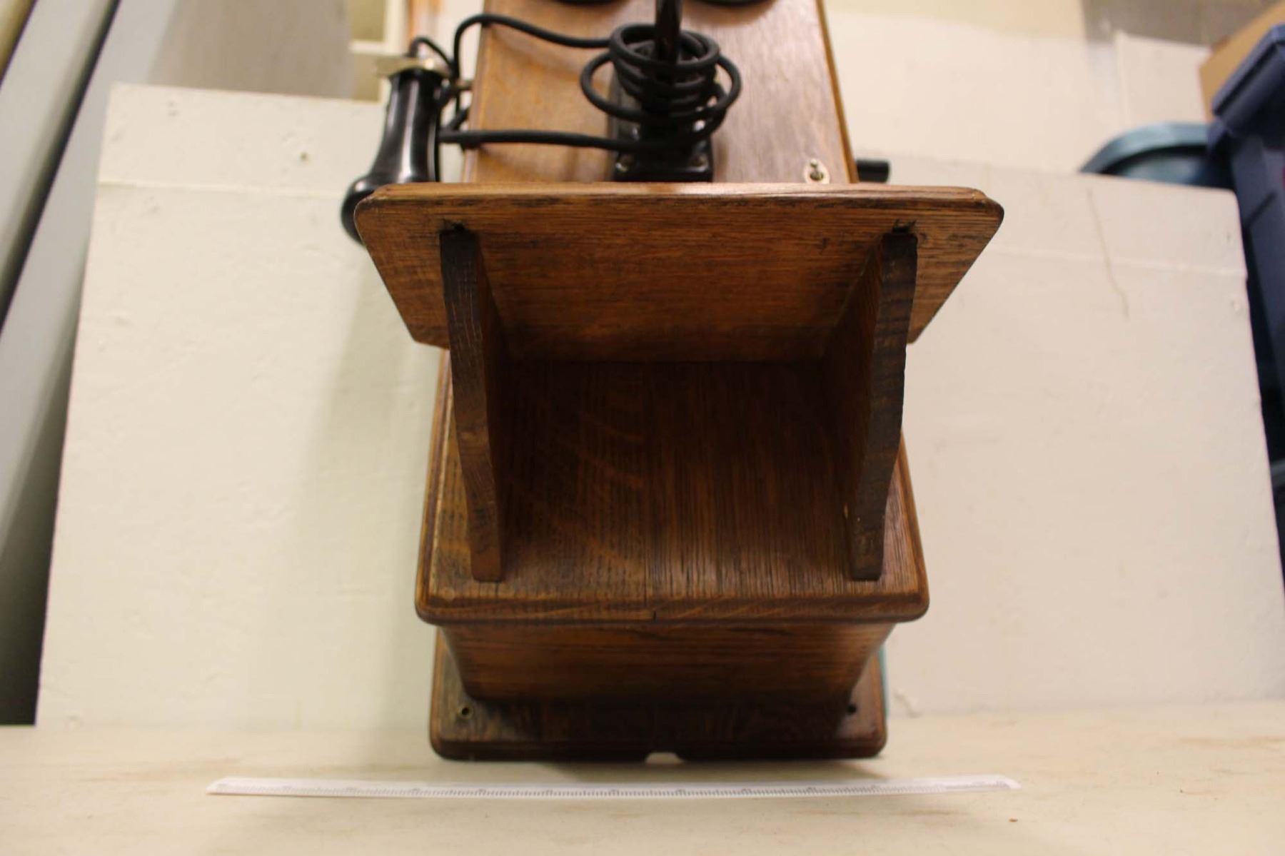 Vintage Long Box Northern Electric Oak Wall Phone